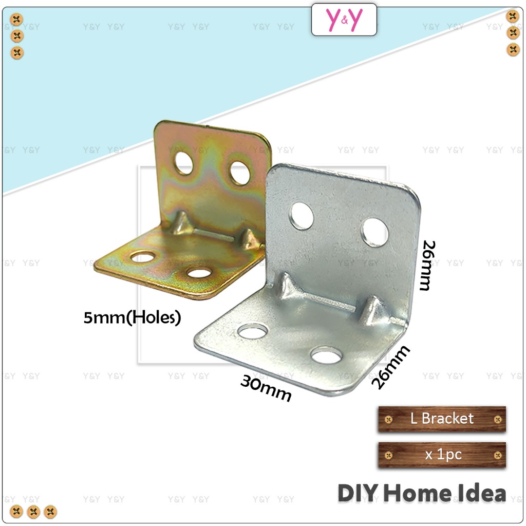 Y&Y Eco 26mmx30mm L Bracket / L Shape Metal Bracket / Angle L Connector ...