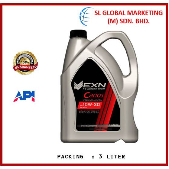 EXN ENGINE OIL - CARIOS SAE 10W-30 API SM/CF PREMIUM MINERAL - 3 LITER ...