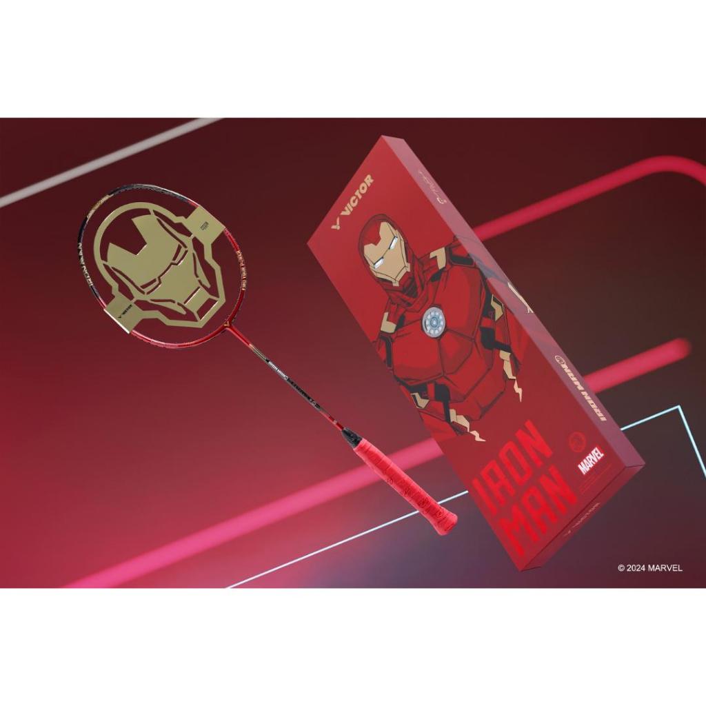 Victor X Marvel Iron Man Metallic Badminton Racket [Free String + Grip ...