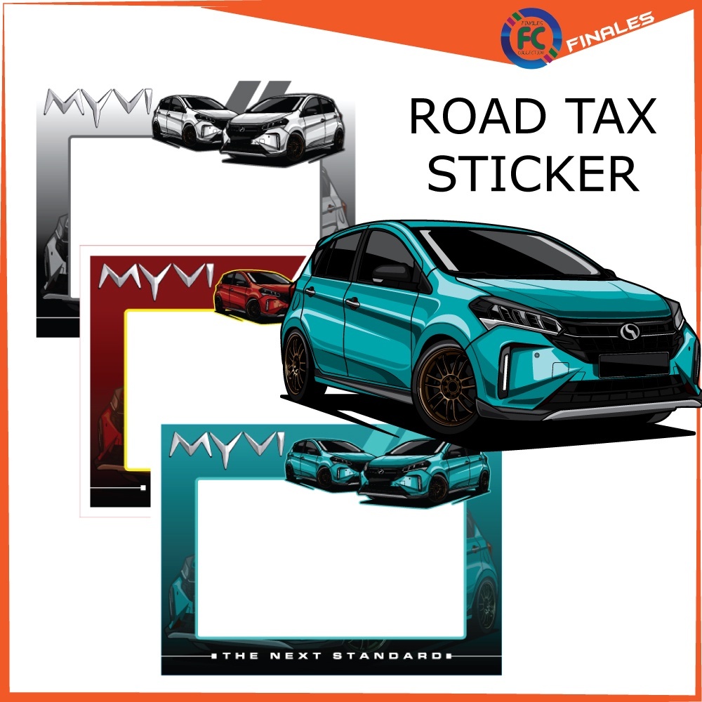 FINALES Roadtax Sticker Kereta Myvi Universal Vehicle Roadtax Sticker ...