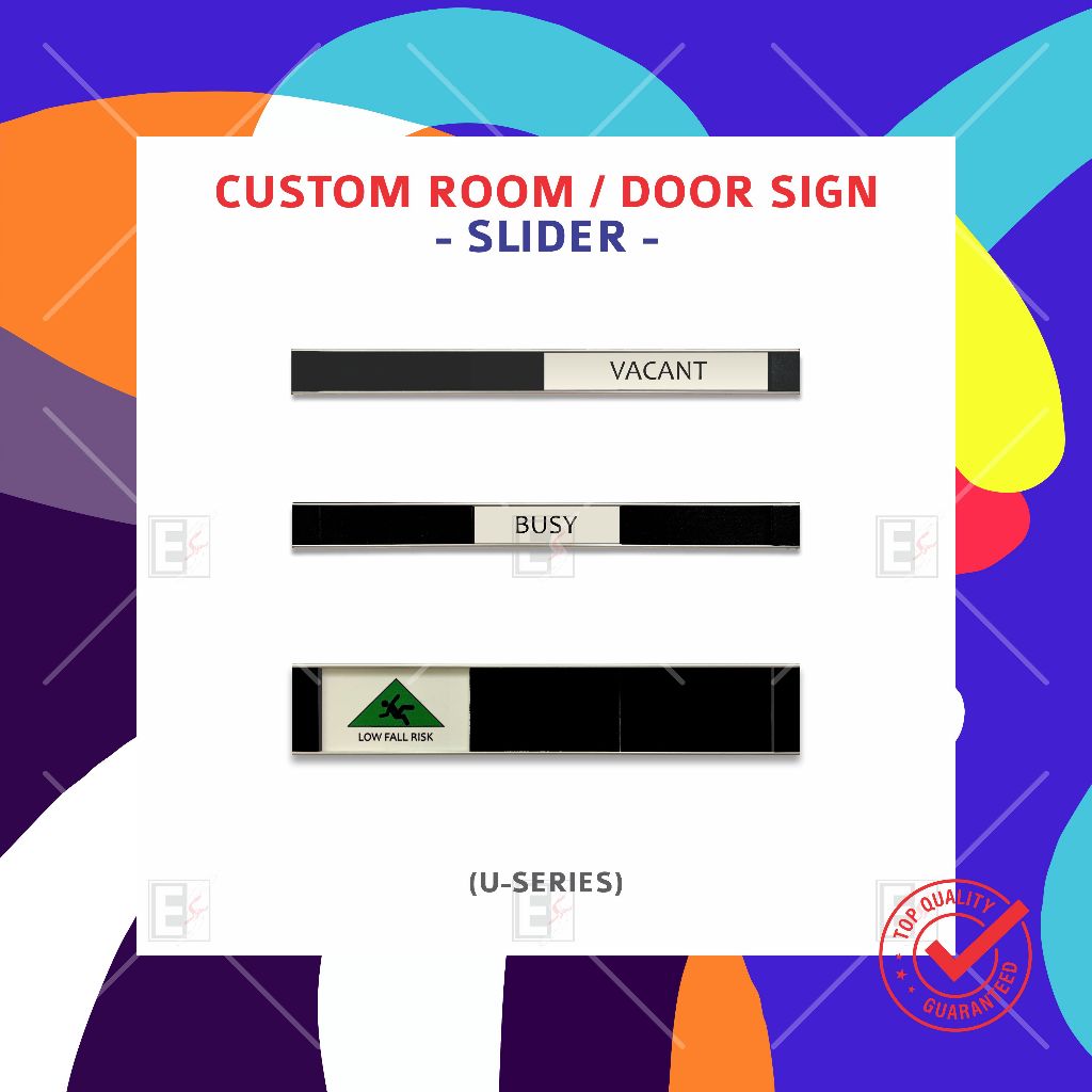 E-Signs Wall / Slider Door Sign - Silver Aluminium Frame (Custom Text ...