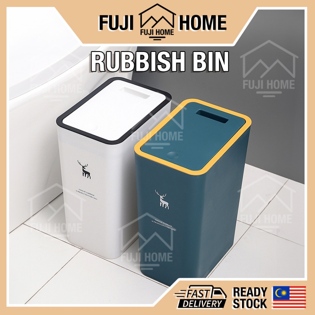 🏠READY STOCK🏠 10/ 15L Rubbish Bin Kitchen Bathroom Toilet Trash Can ...