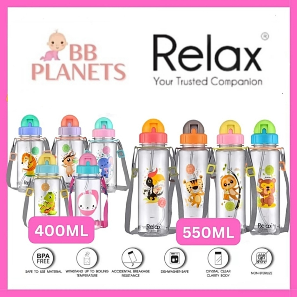 BOTOL AIR MURAH - OFFER!! RELAX Tritan Kids Water Bottle - (D7640 - 400ml) and (D7655 - 550ml ...