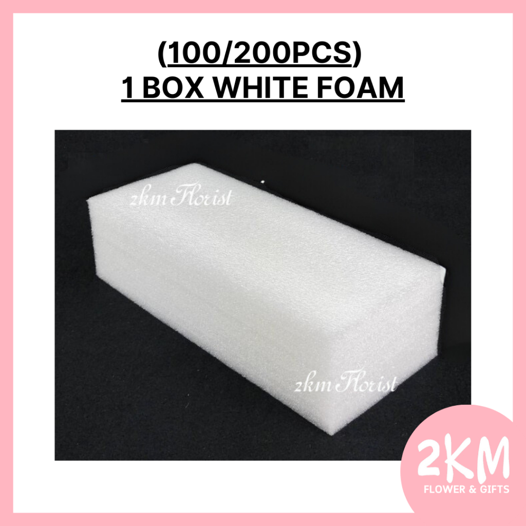 1BOX (100/200pcs )Extra Size WHITE Floral Sponge PE Foam Extra Size ...