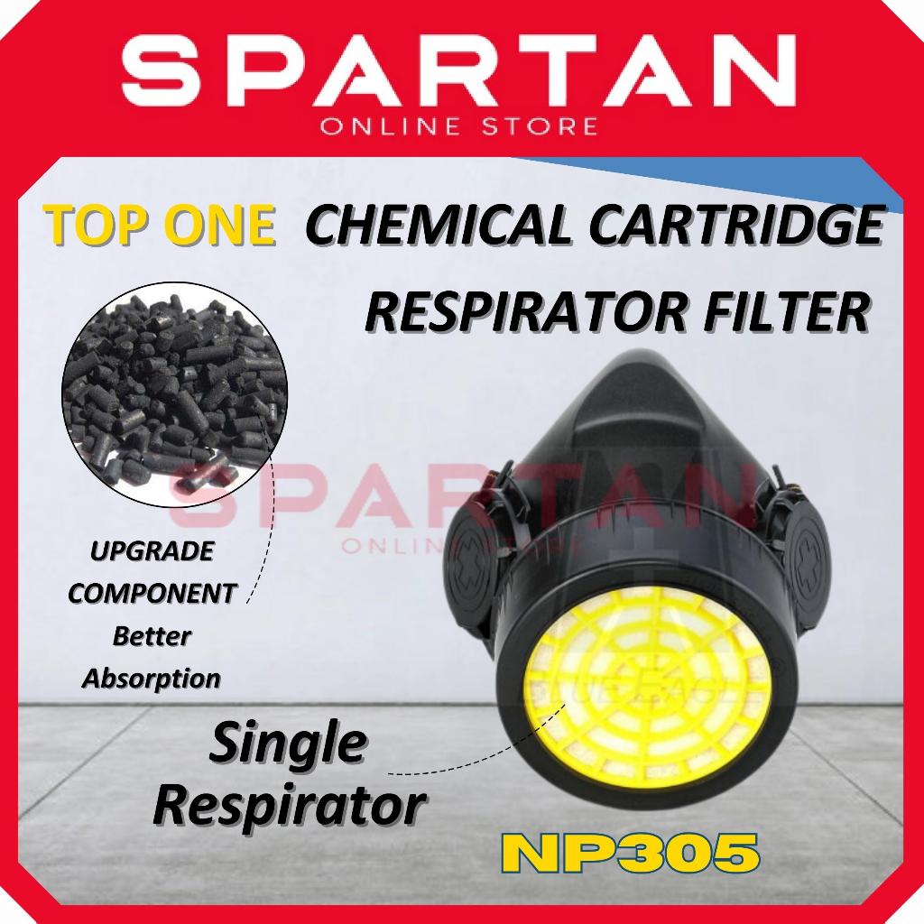 [NP305] CHEMICAL CARTRIDGE RESPIRATOR FILTER SINGLE or DOUBLE/DUST MASK ...