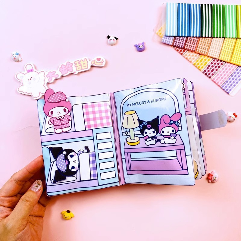 DIY Handmade Cartoon Sanrio Quiet Book Busy Sticker Art Book Kuromi ...