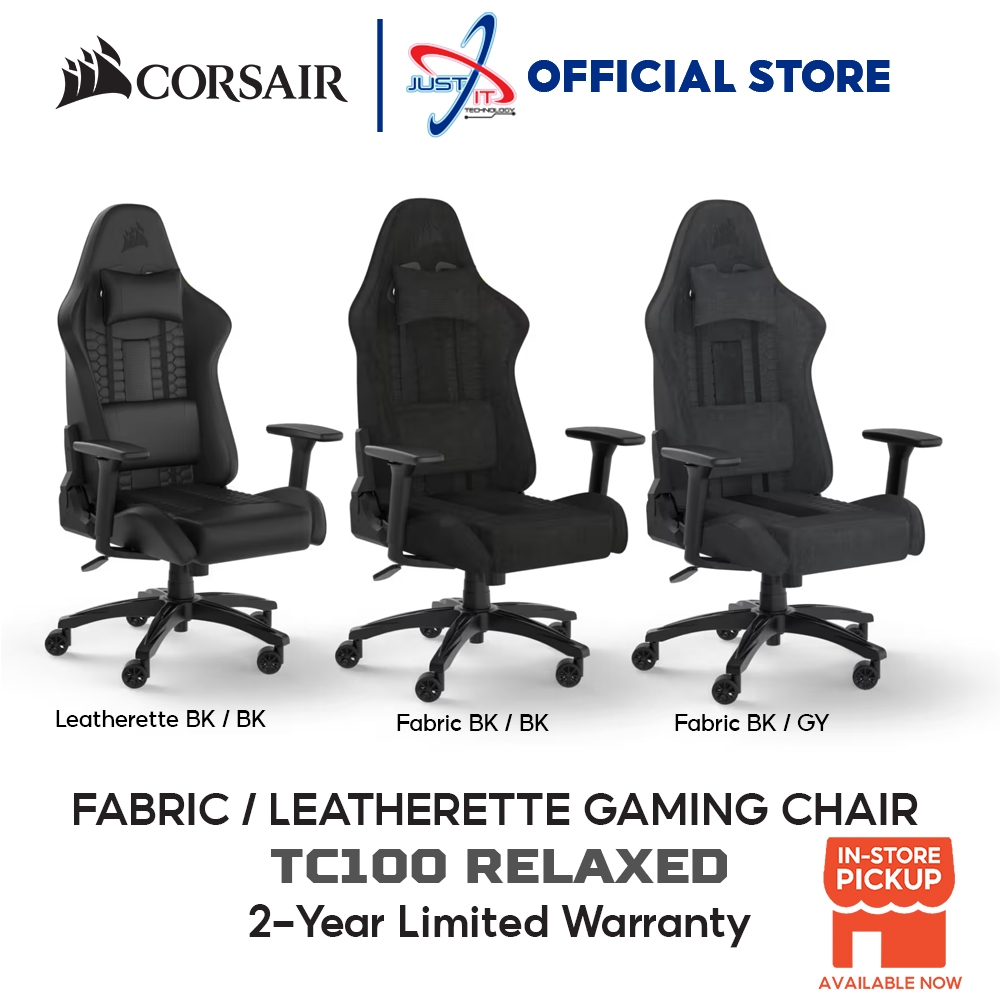 CORSAIR TC100 RELAXED GAMING CHAIR - FABRIC / LEATHERETTE | Shopee Malaysia