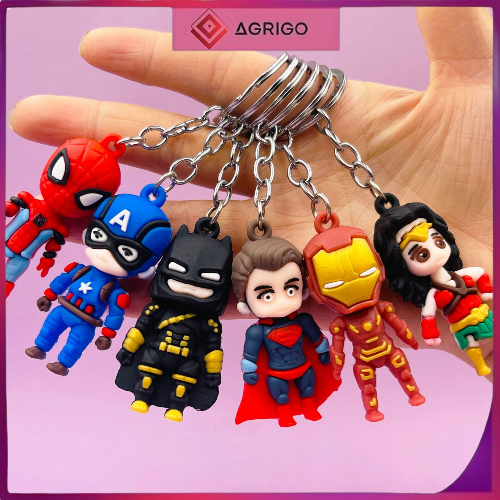Marvel Keychain Cute Cartoon Key Ring Bag Pendant Deco Free Gift ...