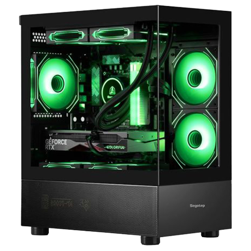 SEGOTEP ENDURA 240S M-ATX PC CASE WITH 3 ARGB FANS - BLACK / WHITE ...
