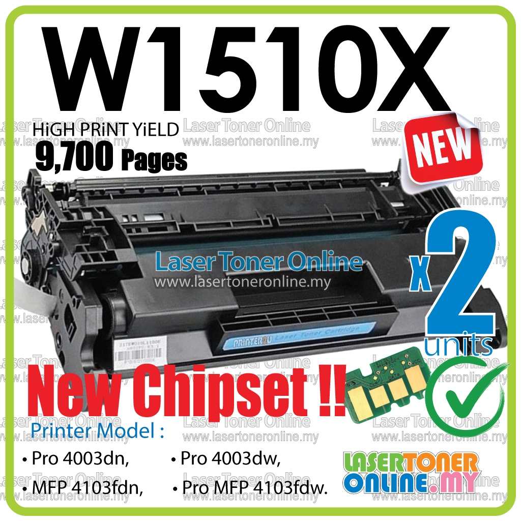 2x Compatible to HP 151A HP151A W1510A Laserjet Pro M4003dn M4003dw ...