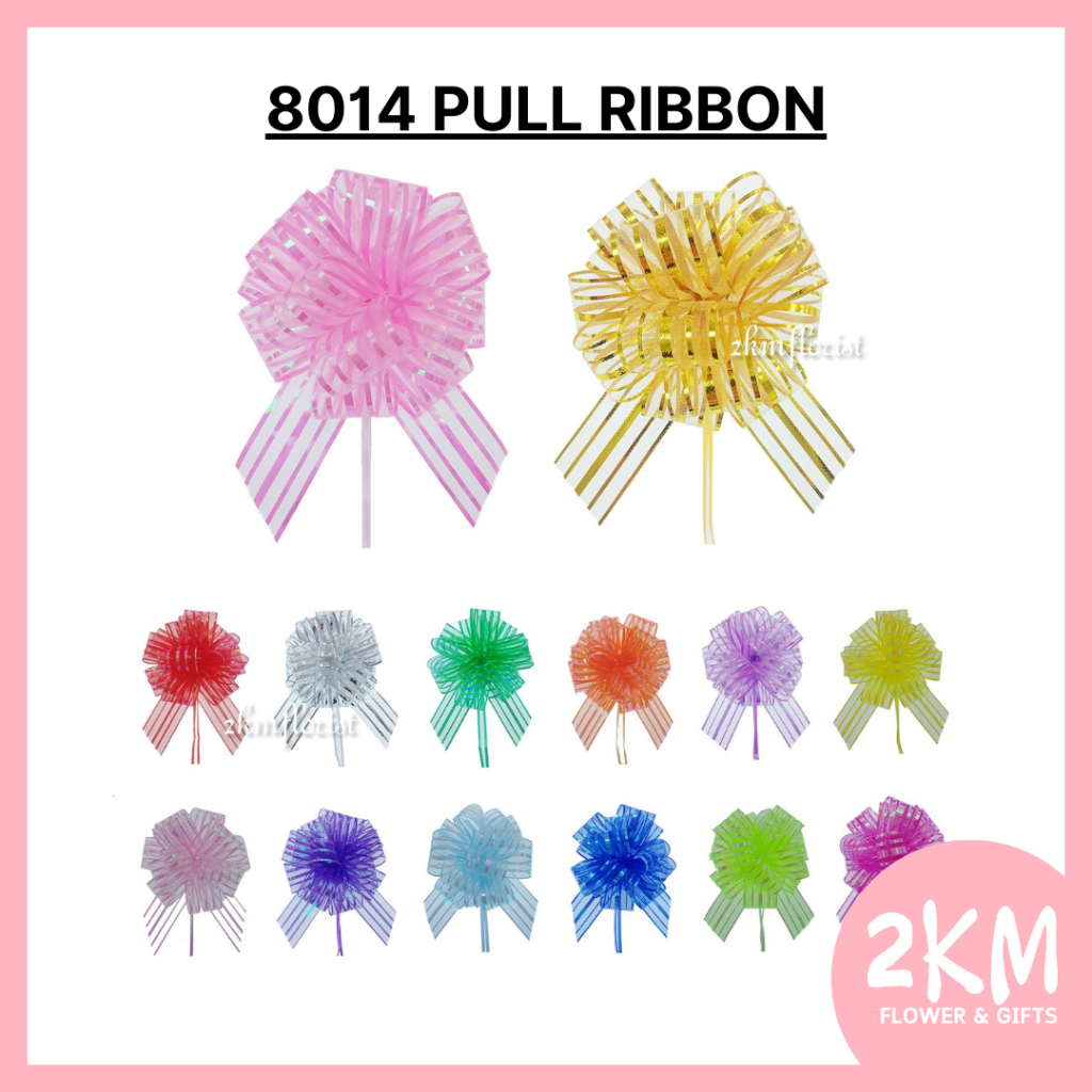 8014 PULL Ribbon Reben Riben Gift Organza Flower Bouquet Happy Birthday ...