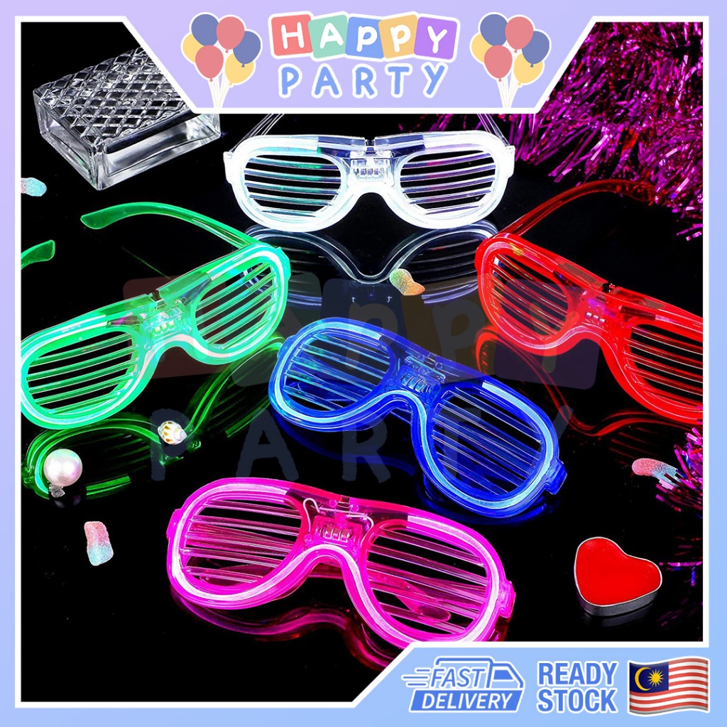 🎈READY STOCK🎈Party LED Light Glasses Glow Glasses Flash Rave Luminous ...