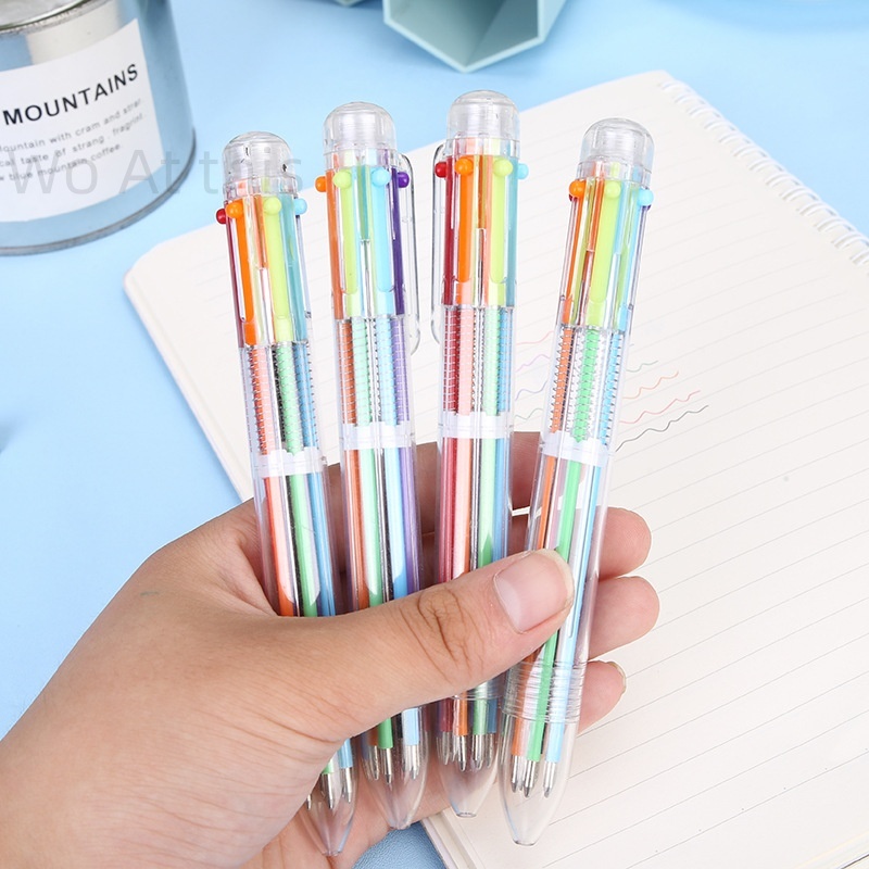 Ready Stock 6 in 1 Multi Colored Pen Ball Pen Colorful Journal Drawing ...