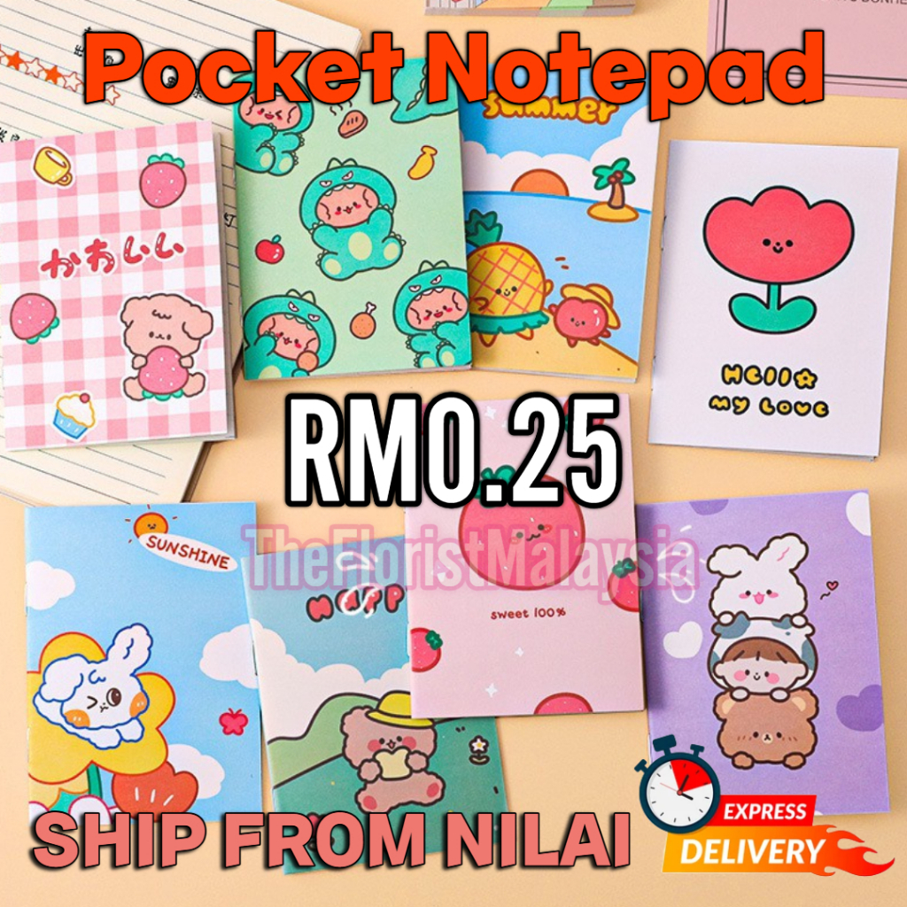 🔥𝑹𝑬𝑨𝑫𝒀 𝑺𝑻𝑶𝑪𝑲🔥Cute Mini Notebook Pocket Notepad Stationery Portable ...