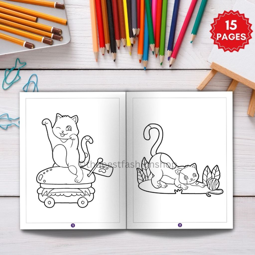 P012 [PDF] Cat Coloring Pages Printable Halaman Mewarna Kertas Warna ...