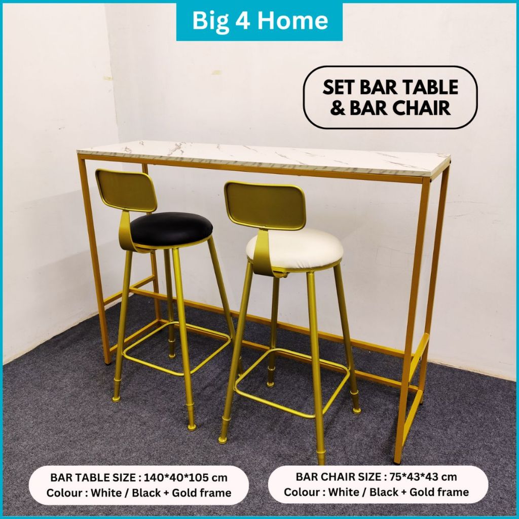 Bar Table Set Meja Bar Set Makan Stool High Chair Kerusi Tinggi Modern ...