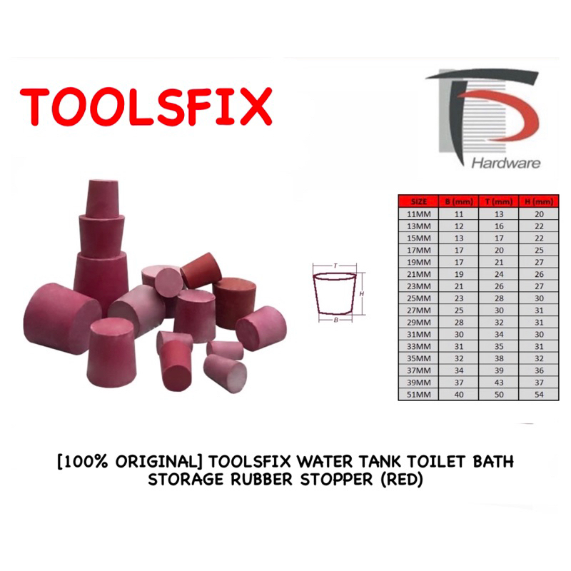 [100% ORIGINAL] TOOLSFIX WATER TANK TOILET BATH STORAGE RUBBER STOPPER ...