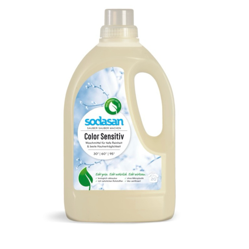 Sodasan Laundry Liquid Detergent Color Sensitive 1.5L Gentle, eco-friendly, hypoallergenic ...