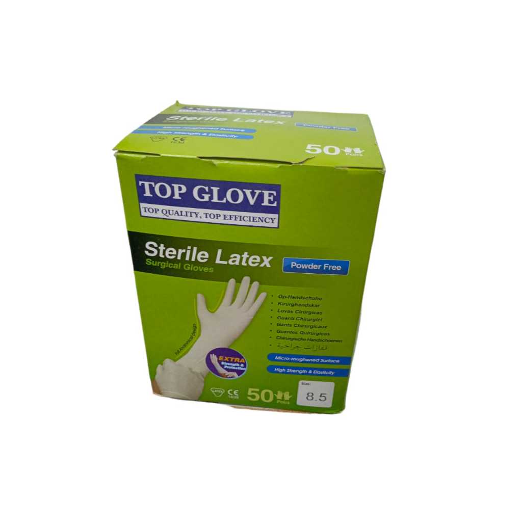TOP GLOVE STERILE LATEX SURGICAL GLOVES 50 PAIRS PER BOX | Shopee Malaysia