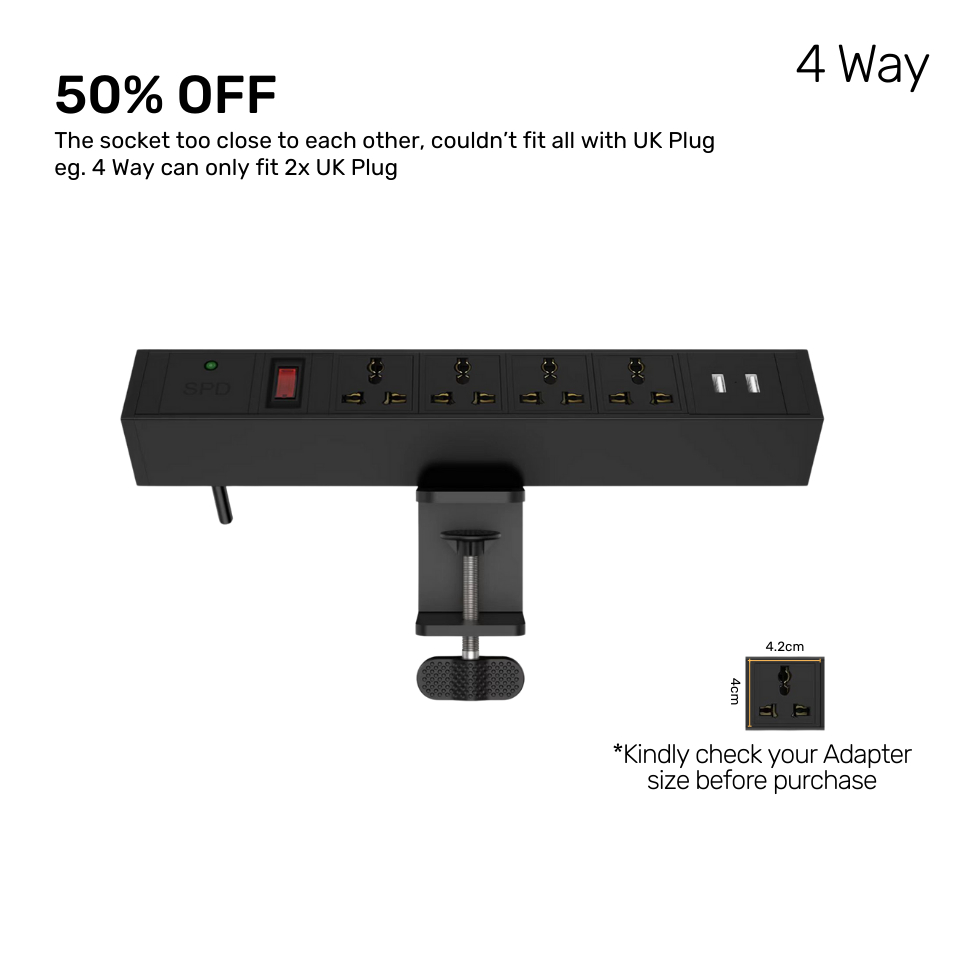 the Aryl™ Clamp-On Surge Protector Power Strip Extension With 2 USB ...