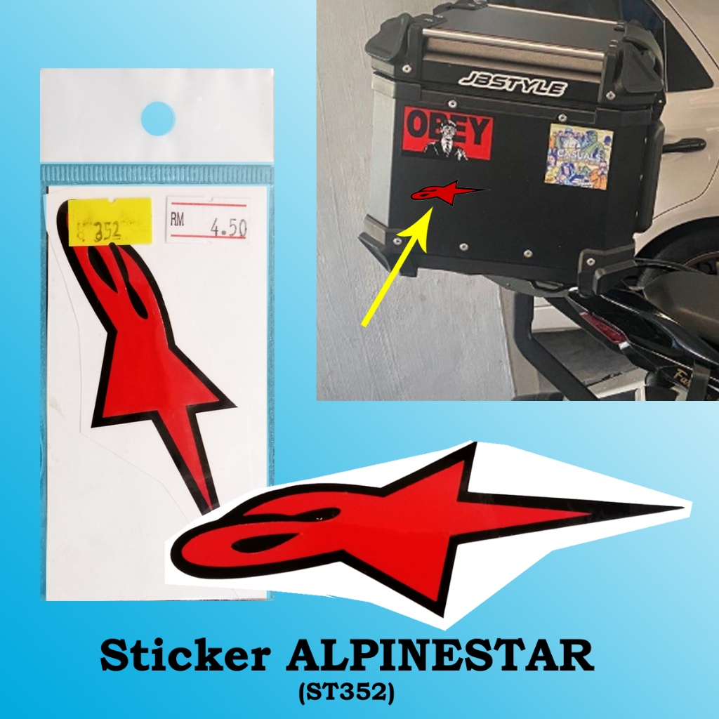 Sticker Motor Logo Alpine Star Single Double ST352 Tampal Luar | Shopee ...