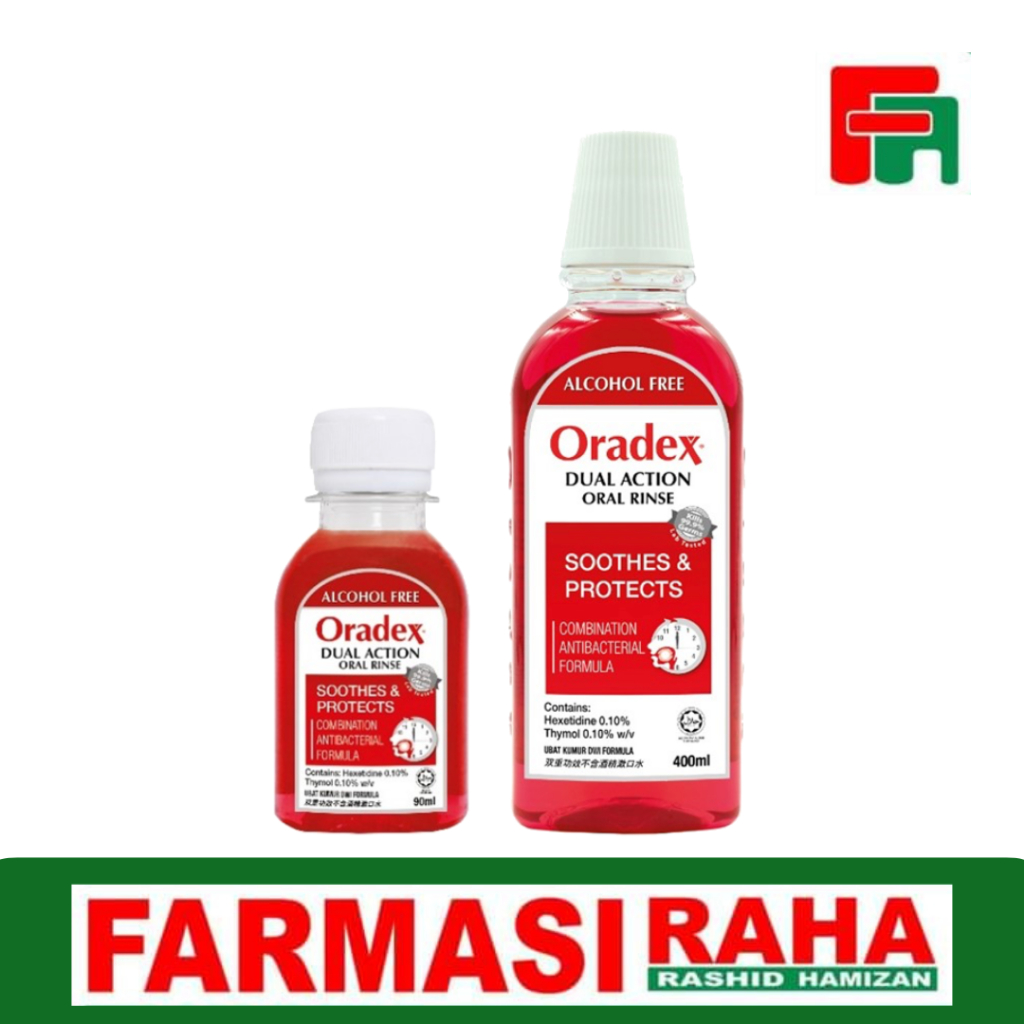 Oradex Dual Action Oral Rinse Mouthwash (90ml/400ml) | Shopee Malaysia
