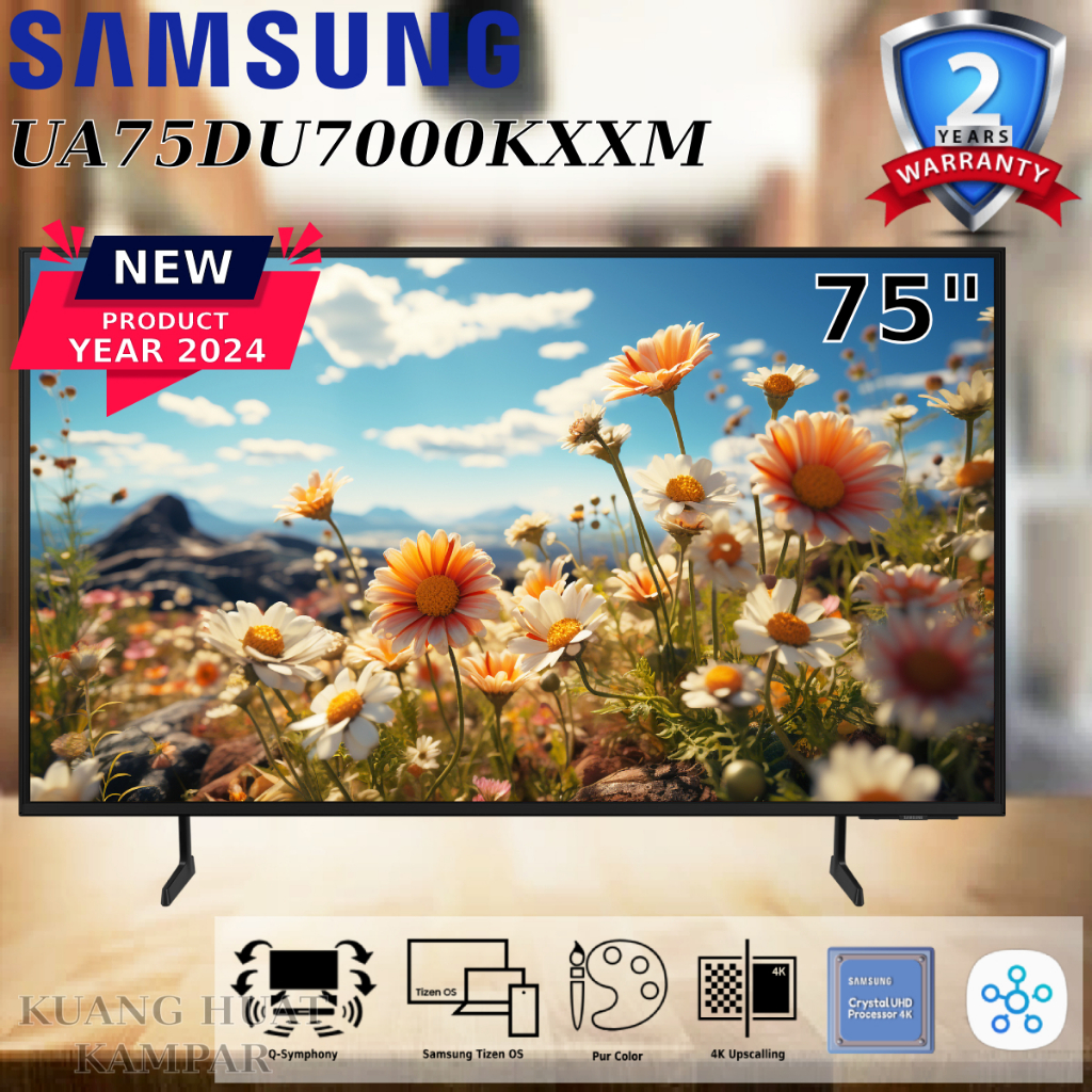 SAMSUNG 75" / 75 INCH DU7000 / CU7000 CRYSTAL UHD 4K SMART LED TV UA75DU7000KXXM ...