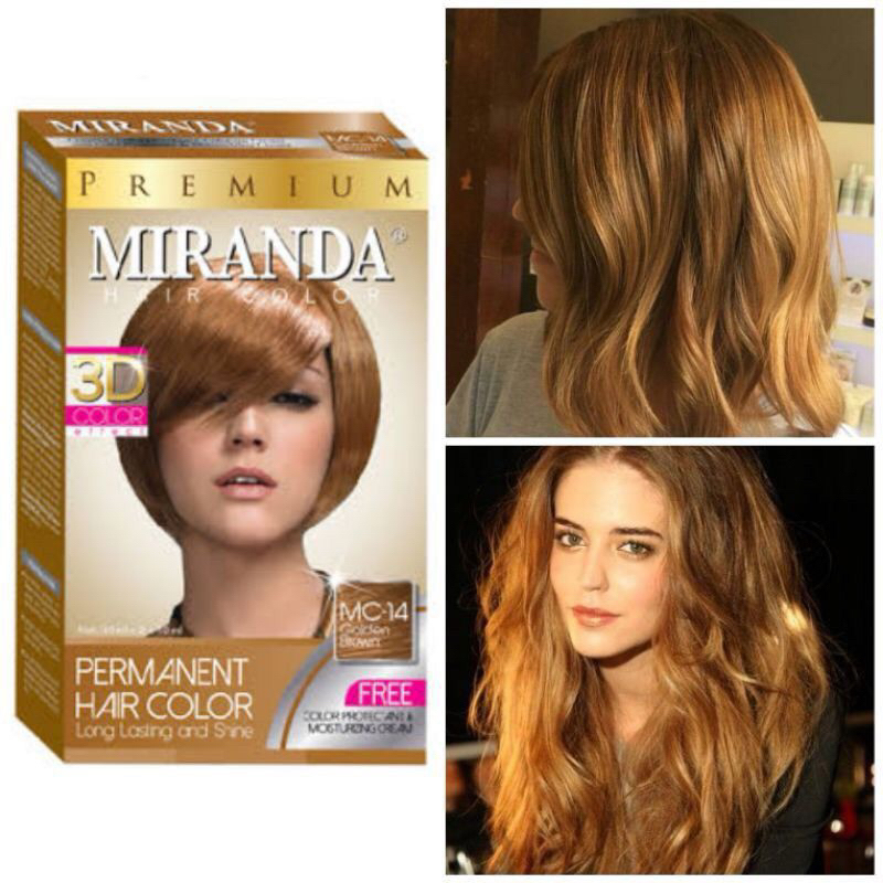miranda MC~14 hair color (golden brown) pewarna rambut permanent ...