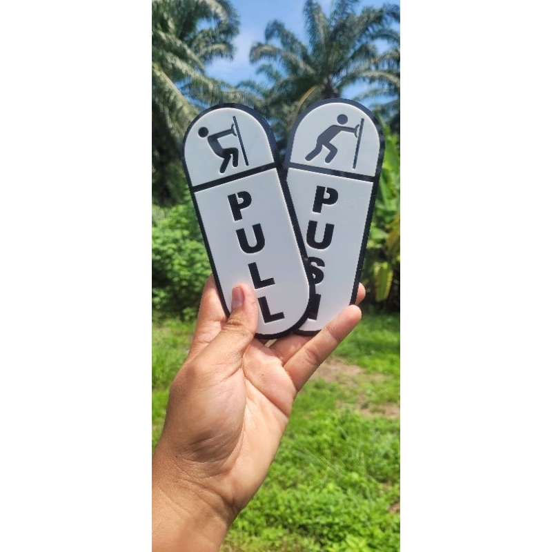 3D Push & Pull Sign, Modern 3D Door Signage, Signage Pintu, Tolak Tarik ...