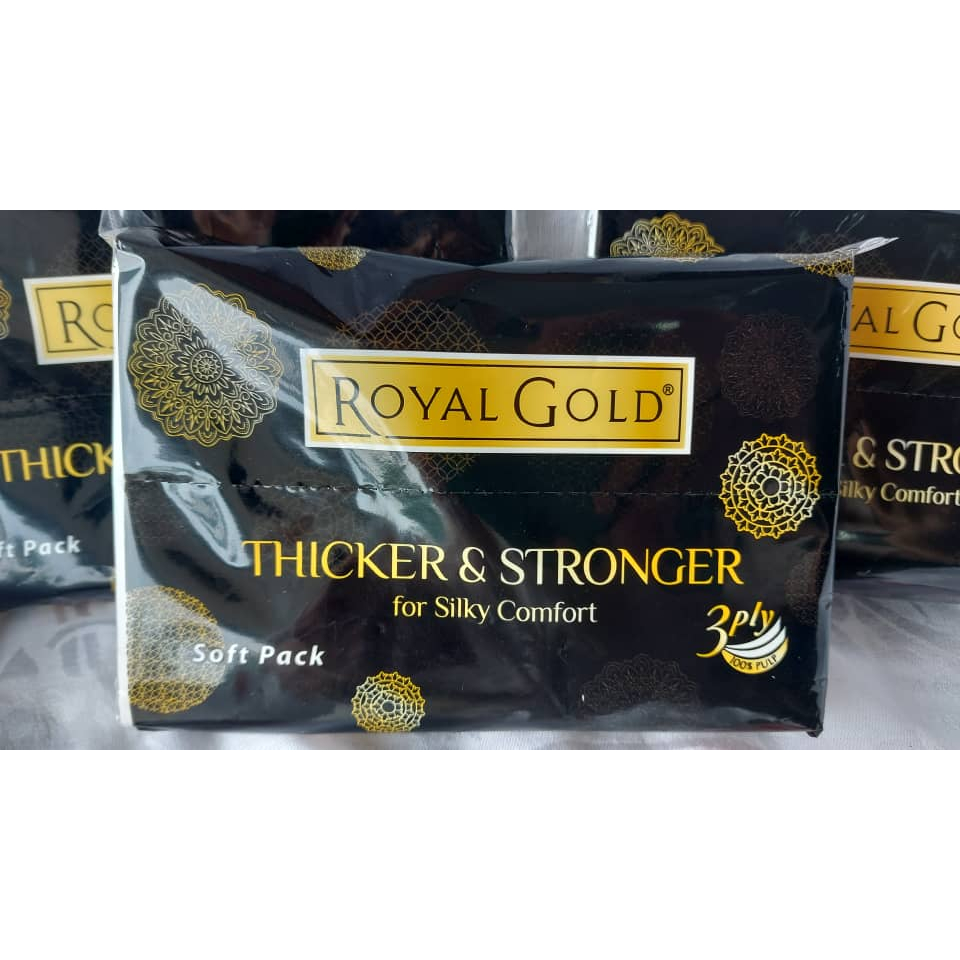 ROYAL GOLD POCKET TISSUE 50 SHEETS 3 PLY SOFT PACK/TISU POKET 3 LAPIS ...