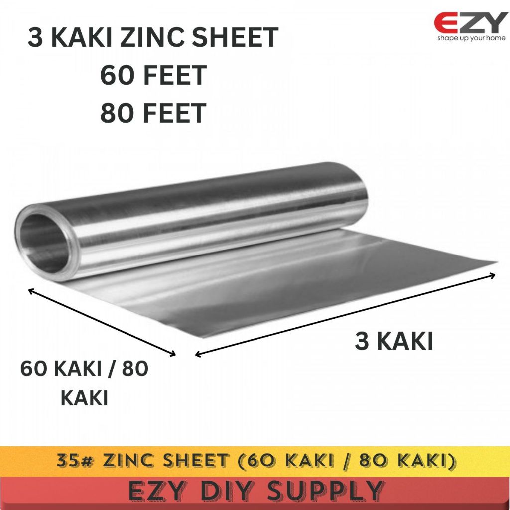 3ft X 60ft/ 3ft x 80ft Galvanized Iron Metal Zinc Plain Sheet Coil ...