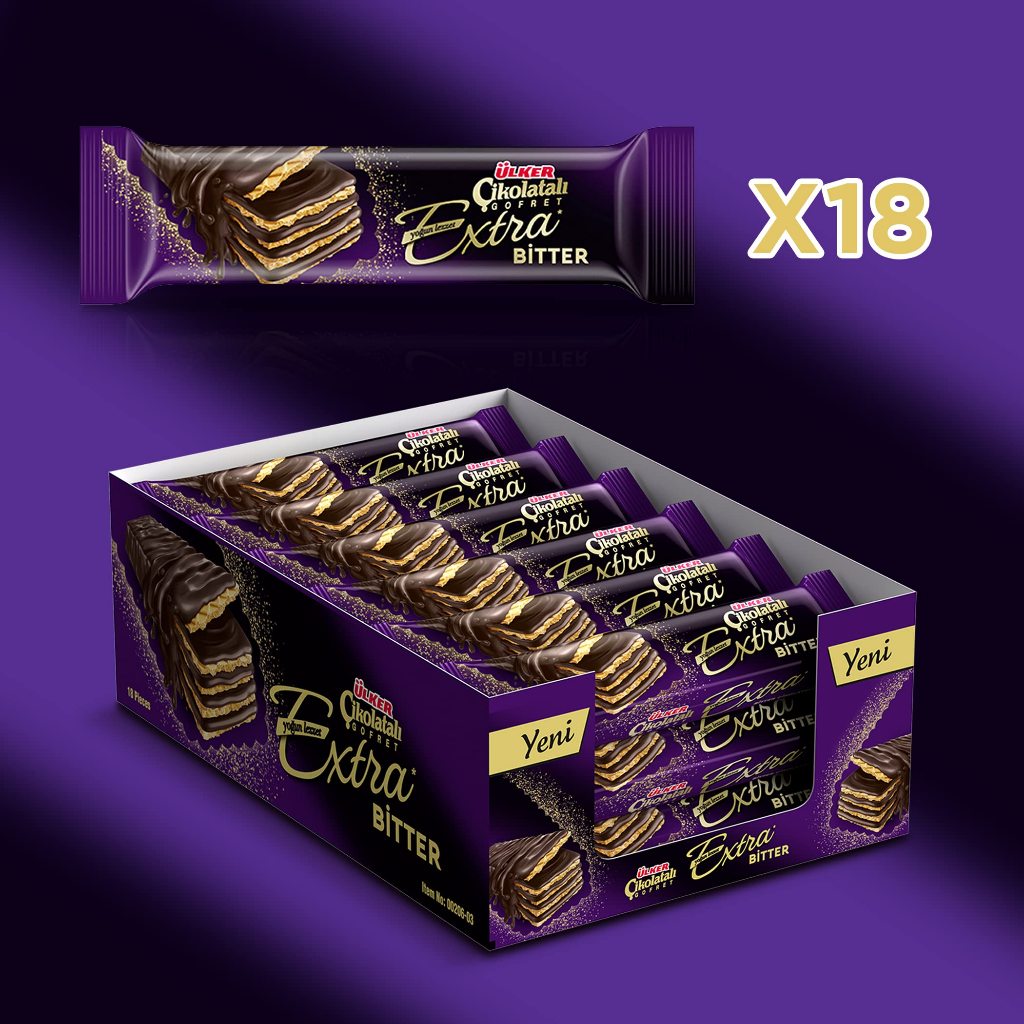 ULKER CIKOLATAH EXTRA BITTER/HAZELNUT CHOCOLATE BISCUIT 18X45G | Shopee ...