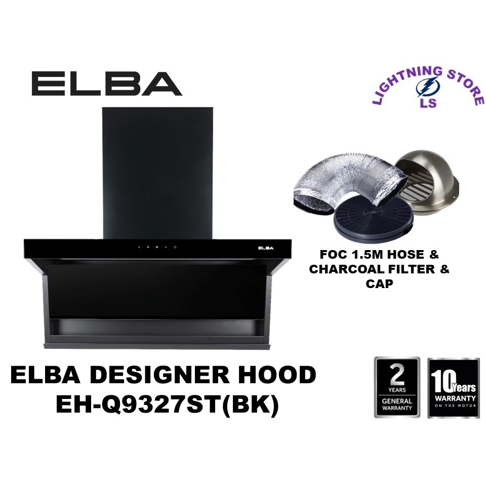 (2024 NEW) Elba Designer Hood MONZA EH-Q9327ST(BK) - Dual Way Suction ...