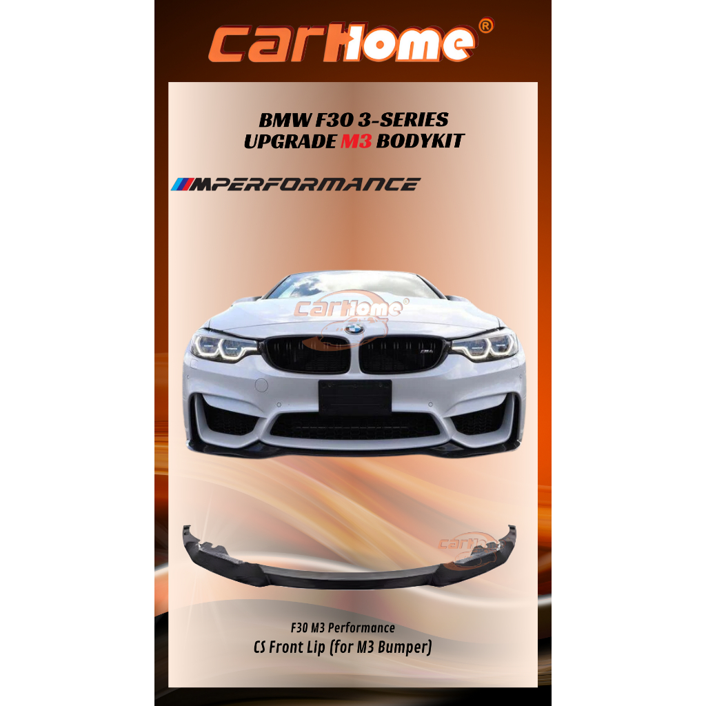 BMW F30 3 Series 2011 - 2019 M3 CS Front Lip (for M3 Bumper) & Rear ...