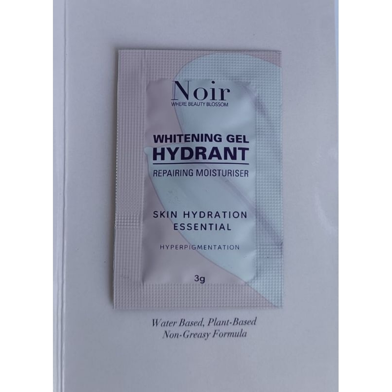 NOIR WHITENING GEL HYDRANT MOISTURIZER 3G SACHET TESTER MINI SAMPLE ...