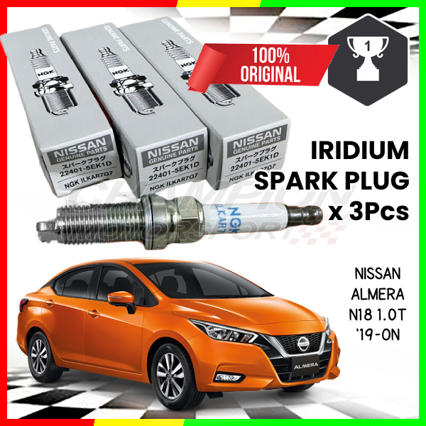 Original Nissan Almera N18 1.0 Turbo Spark Plug Laser Iridium 22401 ...