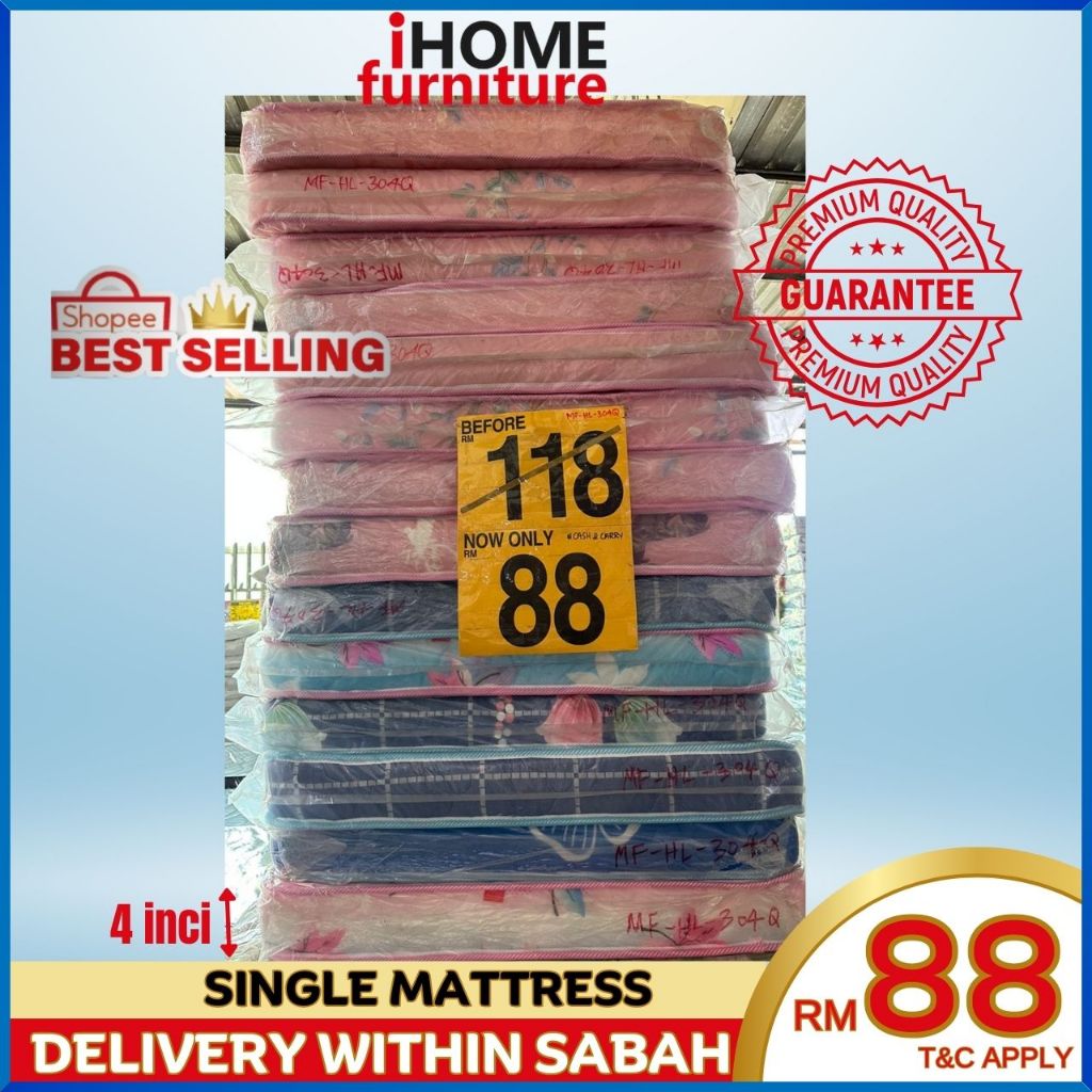 iHOME SABAH FURNITURE 🔥READY STOCK🔥 SPONGE Mattress Single SPONGE ...