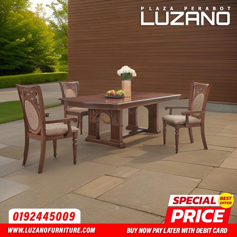 Modern Design Solid Rubber Wooden 1+8 Dining Set | Shopee Malaysia