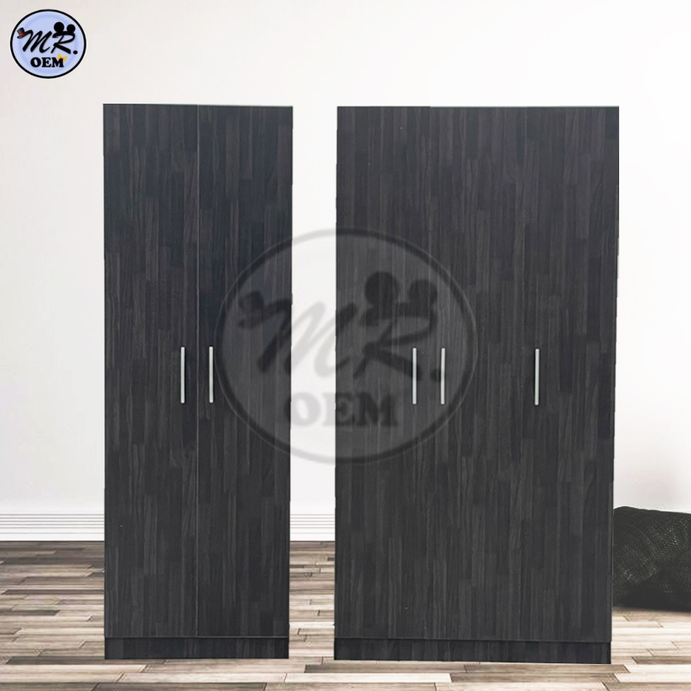 MR OEM Modern 2 Door / 3 Door Wooden Wardrobe with Hanging Rod and ...