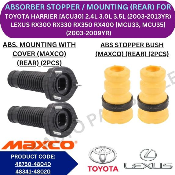 ABSORBER MOUNTING, COVER (REAR) FOR TOYOTA HARRIER [ACU30] '03-13YR ...