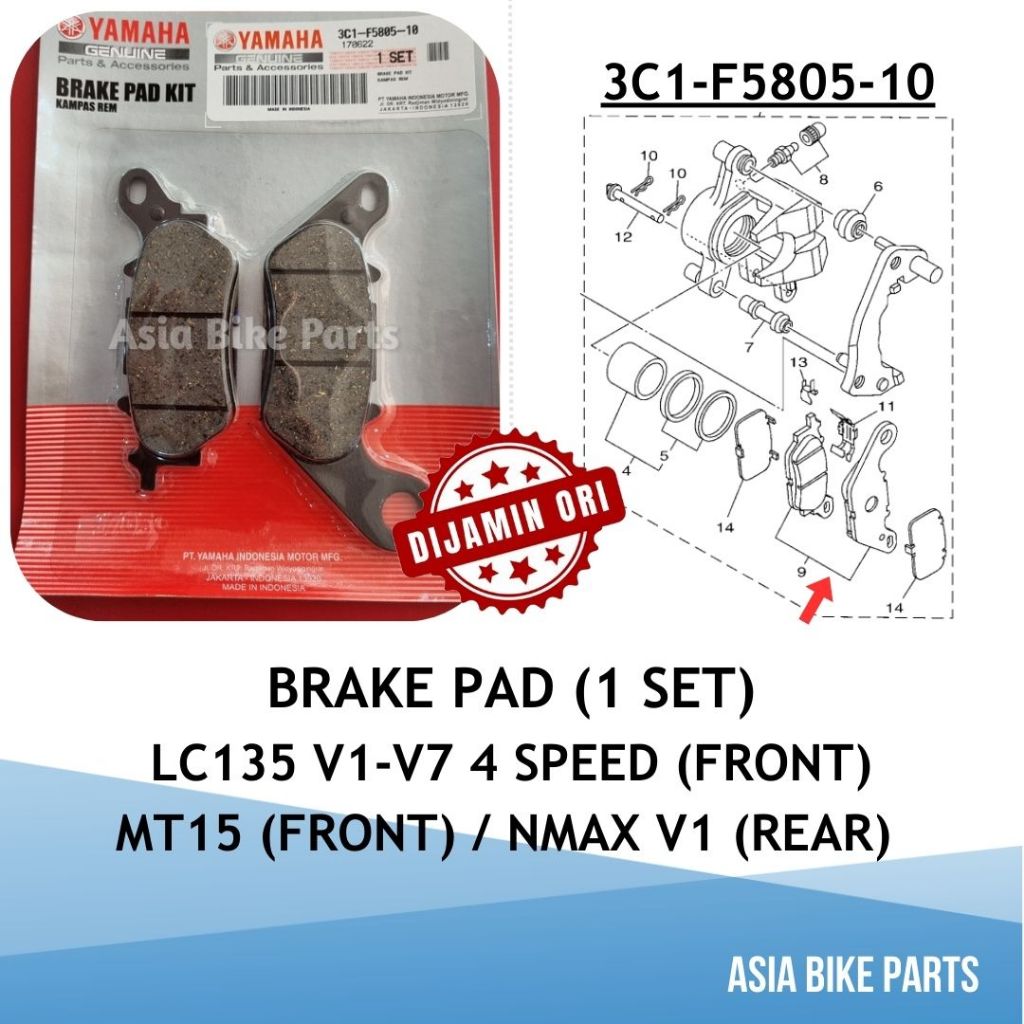 Yamaha Original LC135 V1 V2 V3 V4 V5 V6 V7 4 Speed / MT15 / R15 Front ...