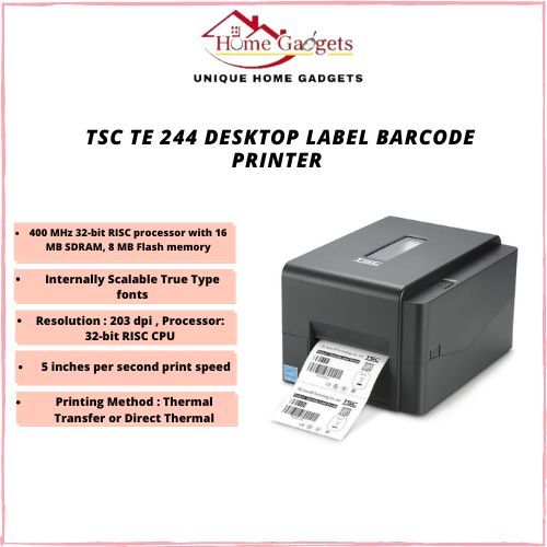 TSC TE 244 Desktop Label Barcode Printer (Black) | Shopee Malaysia