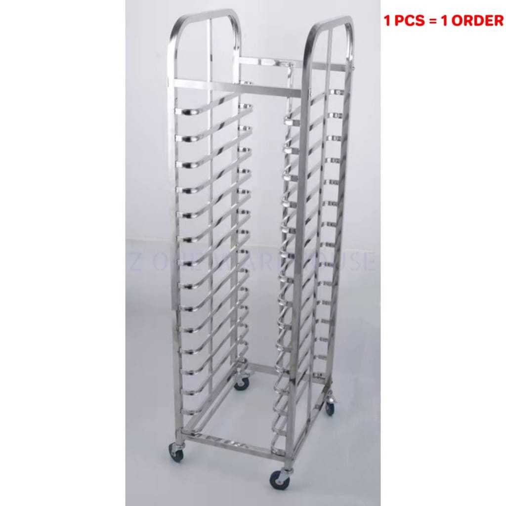 S/STEEL COOLING RACK TROLLEY 15 / 16 LAYER (BRACKET U / L SHAPE ...