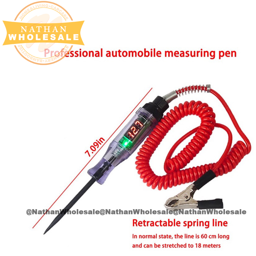 6V/12V/24V Car Truck Voltage Circuit Tester Digital Display Long Probe ...