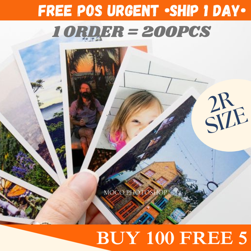 ♥ 1 Order 200pcs -2R♥ ｜HD Quality Baik Cetak Gambar ｜Photo Print｜Glossy ...