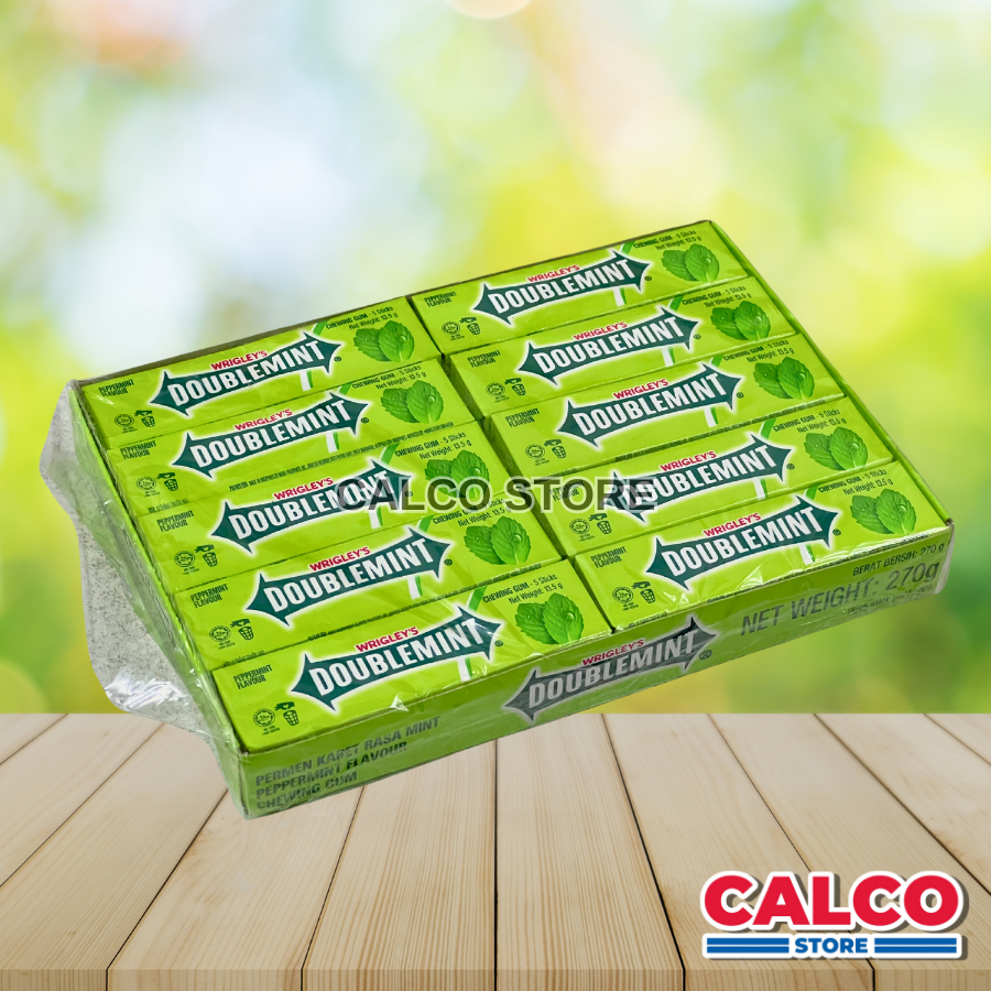 13.5g x 20pcs Wrigley's Doublemint Permen Karet Rasa Mint Peppermint ...
