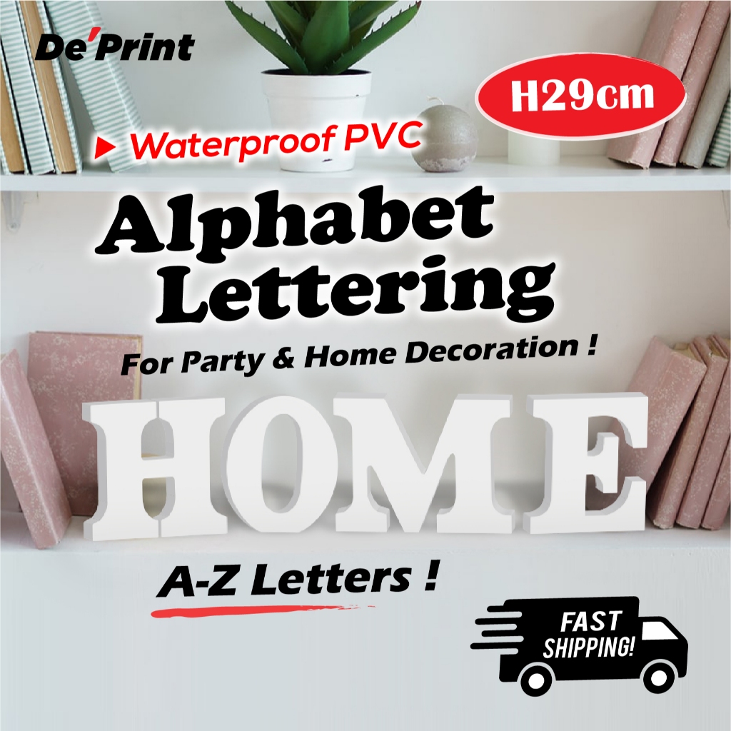 29cm Waterproof Alphabet ABC Block Letter Huruf Hiasan Dinding Huruf ...