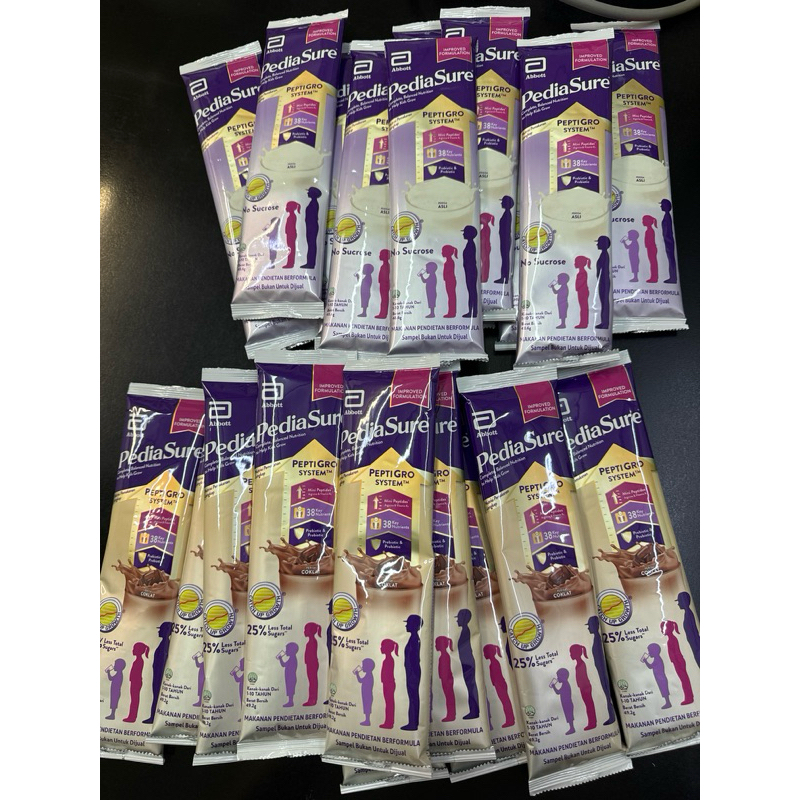 Abbott PediaSure trial pack 👍 for kids 👧 👦 49.2g each sachet 😍 Coklat ...