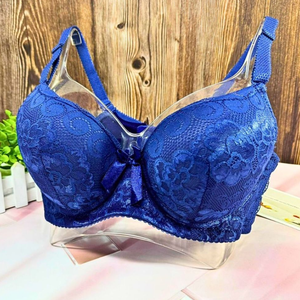Women Bra Wired 34-40 BC Cup 3 Hook Full Cup Floral Lace Thick Sponge Baju Dalam Wanita Bra Besi ...