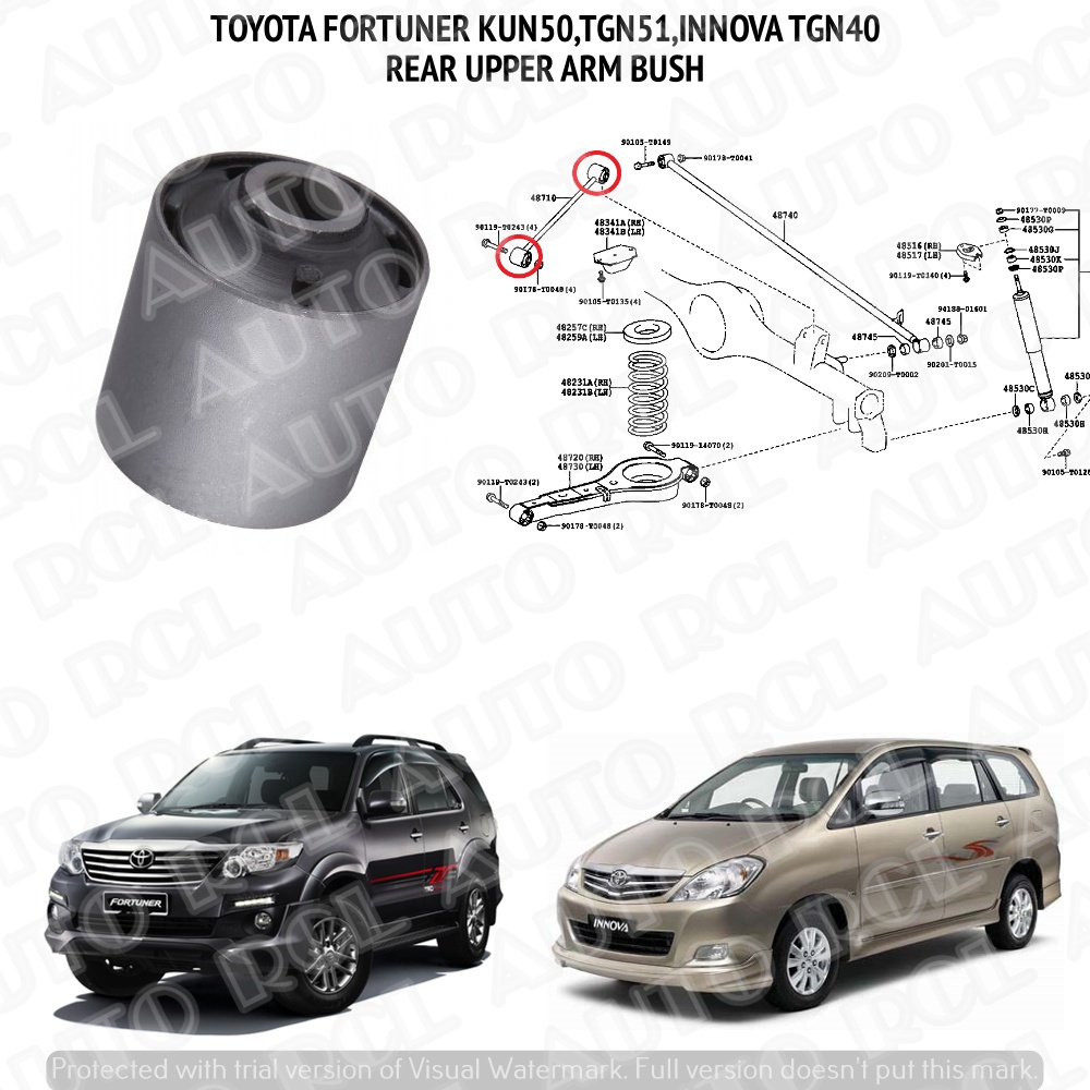 TOYOTA FORTUNER KUN50 ,TGN51 (2005 - 2015) TOYOTA INNOVA TGN40 (2004 ...